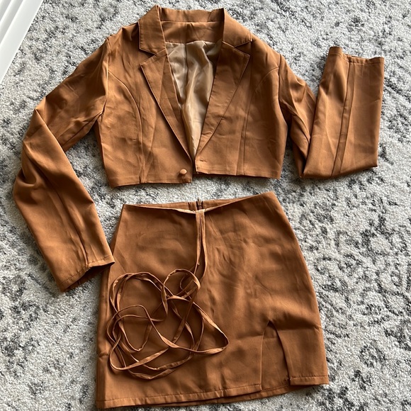 Jackets & Coats | Cropped Blazer And Mini Skirt Set | Poshmark